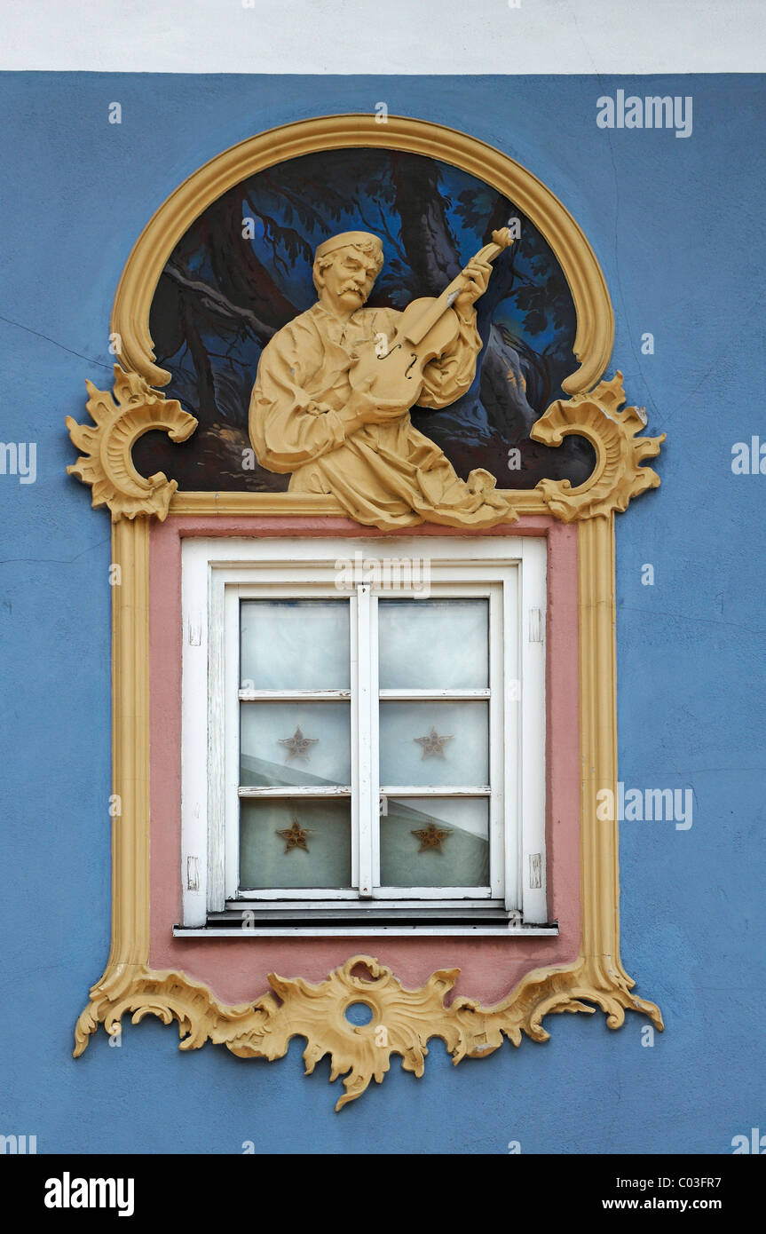 Relief figure of a violin maker, 1996, design and stucco by Sebastian ...