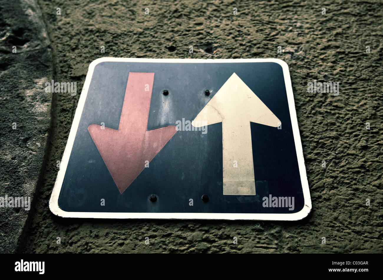 Traffic sign on wall Stock Photo - Alamy