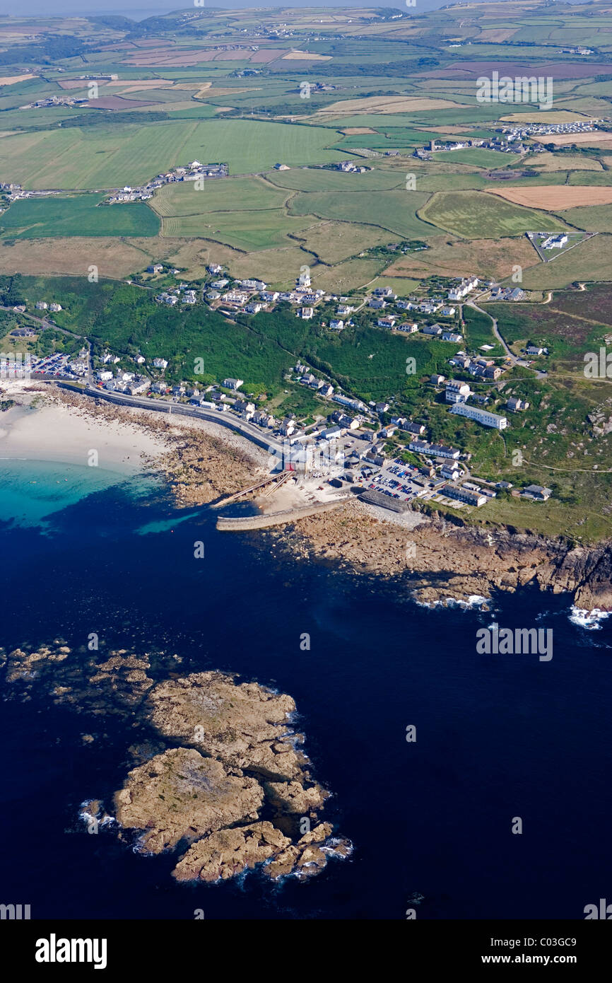 Aerial view of Land's End, Cornwall, UK Stock Photo - Alamy
