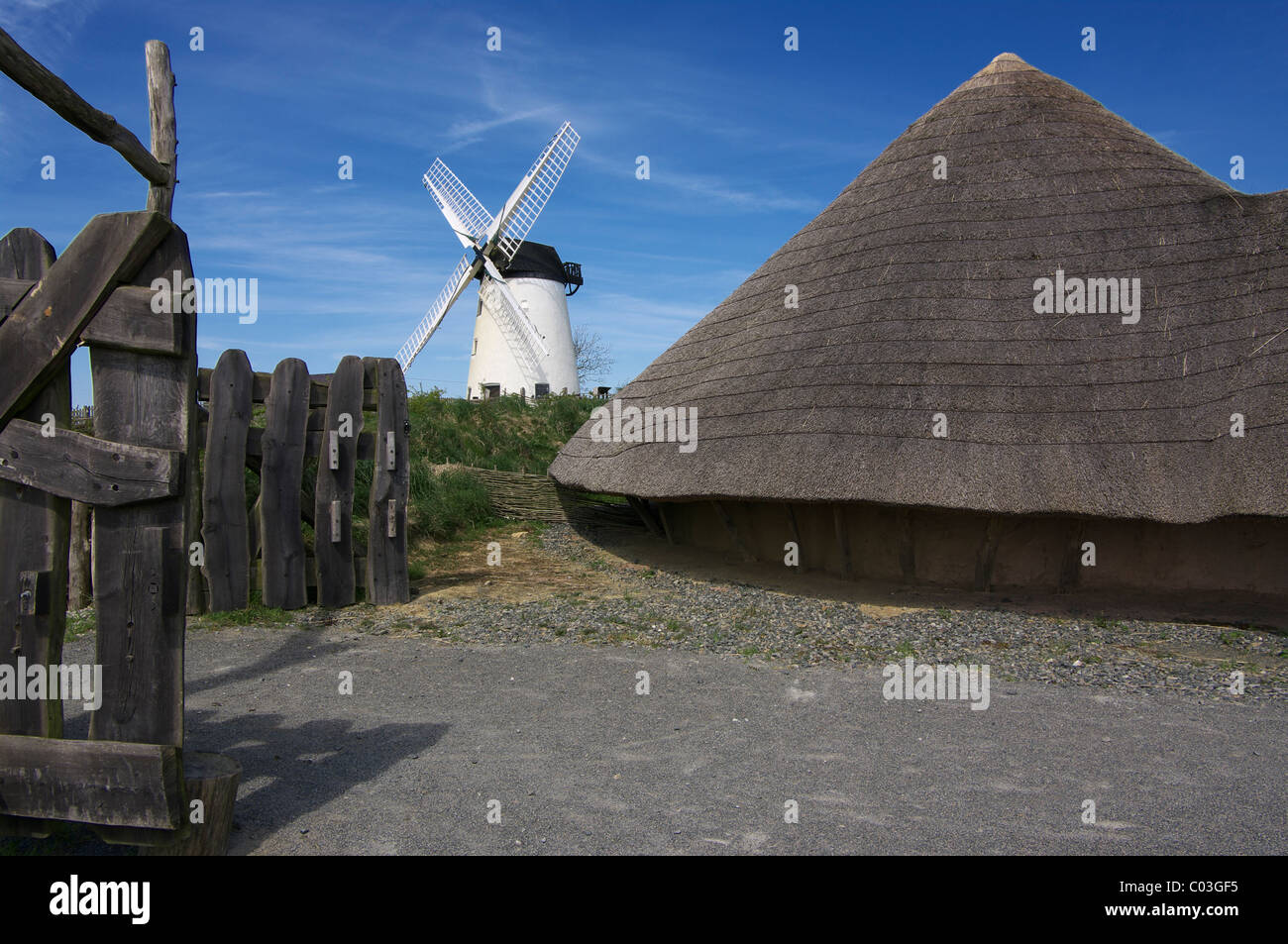 Llynon Mill and Iron Age huts in Wales Stock Photo - Alamy