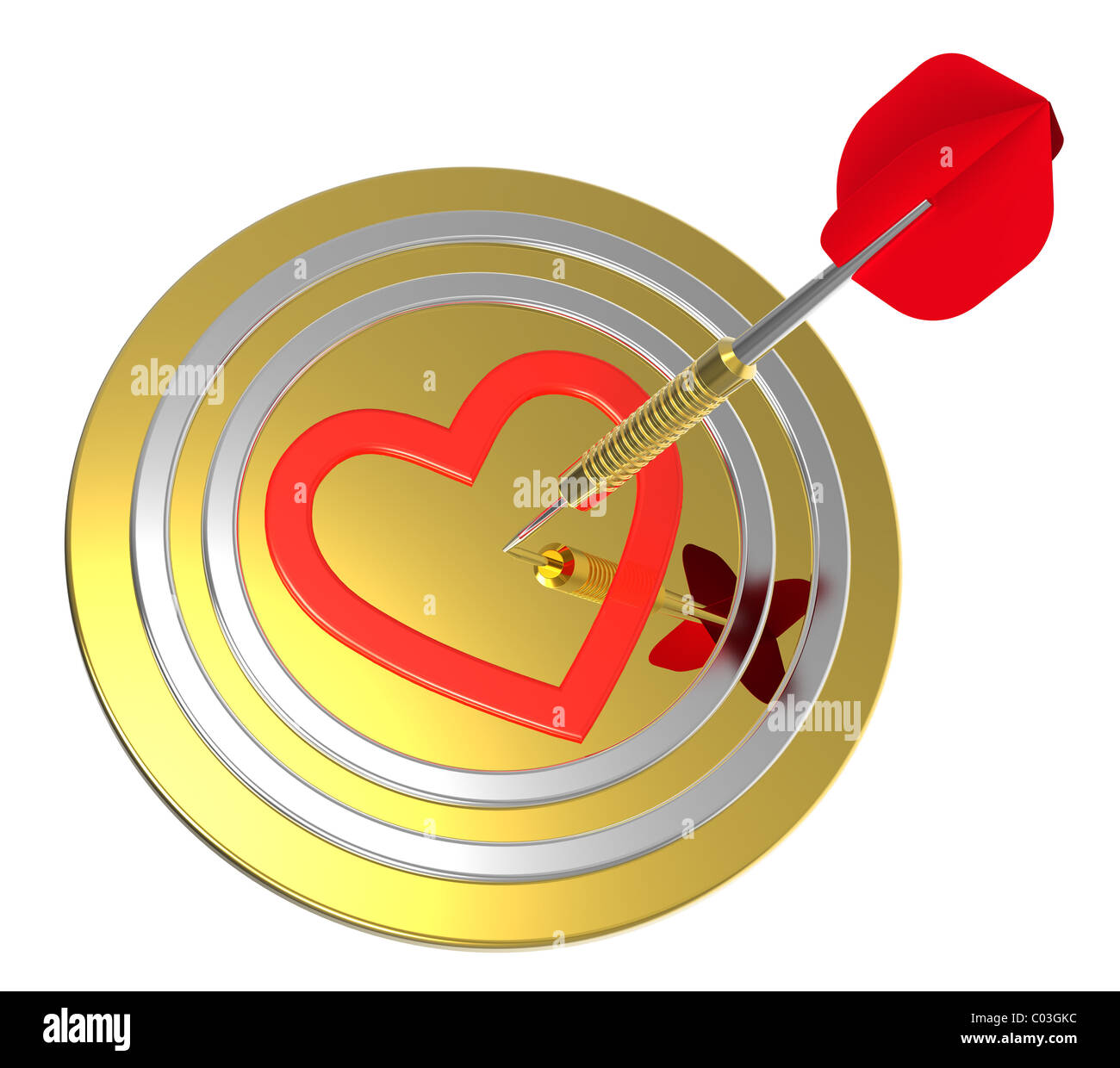 Heart on dartboard with dart Stock Photo - Alamy
