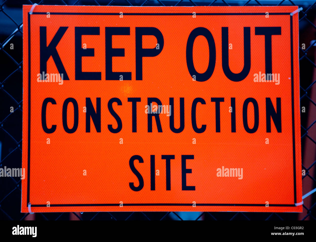 Keep Out construction site sign Stock Photo - Alamy
