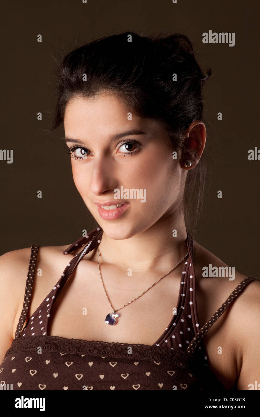 Young woman with dark hair Stock Photo - Alamy