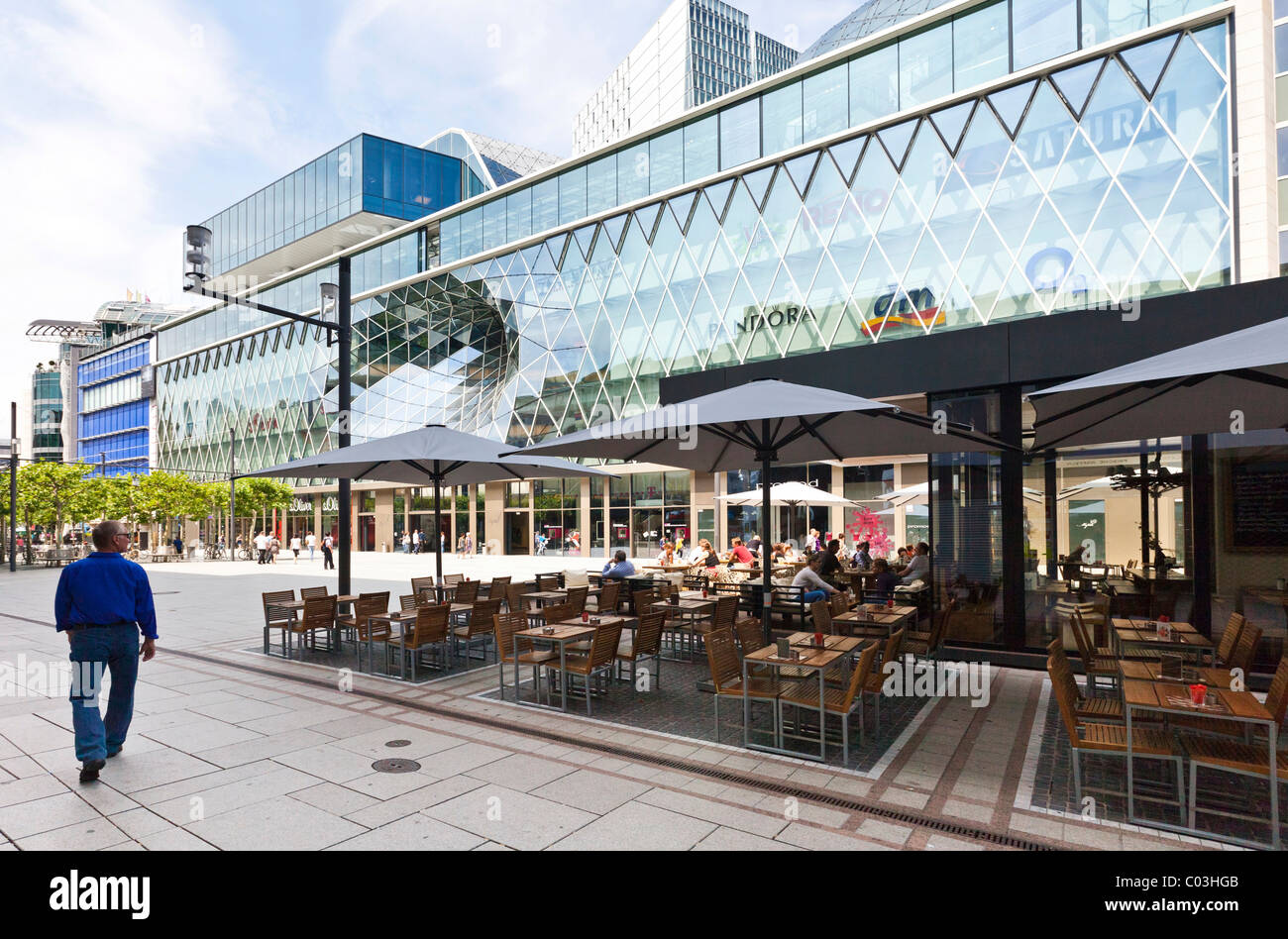 Restaurant in front of MyZeil shopping mall on the Zeil, Frankfurt ...