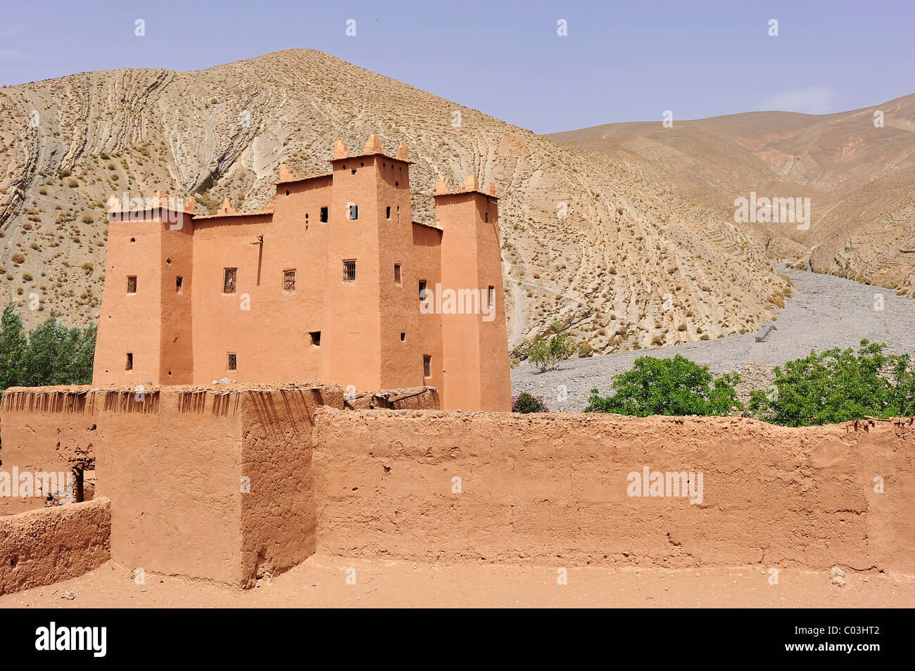 Kasbah, mud-brick castle, residential castle of the Berbers in the High ...