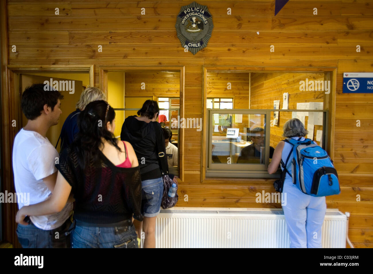 People passing trough the Chilian customs house, Chile Stock Photo - Alamy