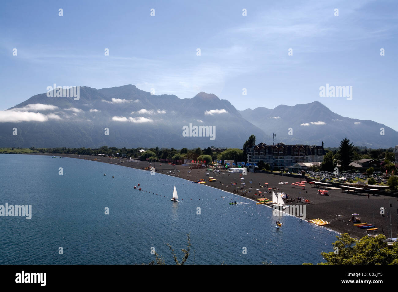 View over the lake in Pucon, Chile Stock Photo - Alamy