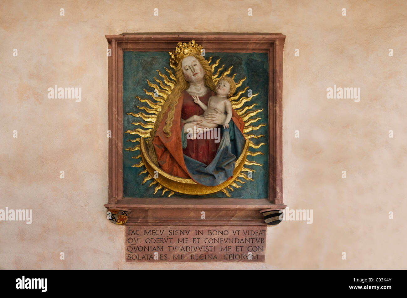 Marie effigy in Mainz Cathedral with a Latin inscription, Mainz ...