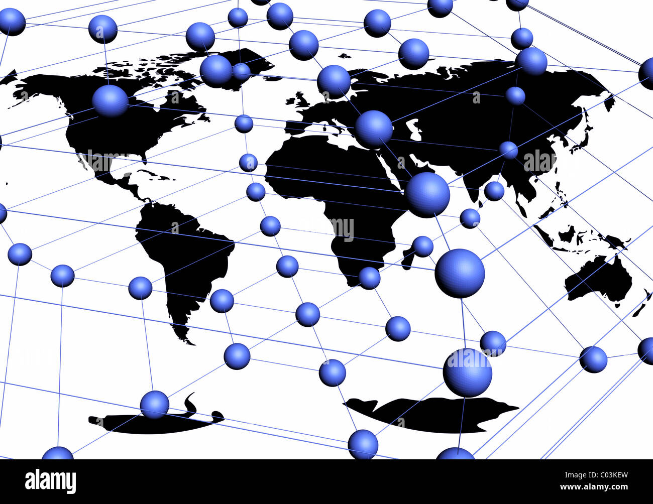 Digital graphics, worldwide digital communication network Stock Photo ...