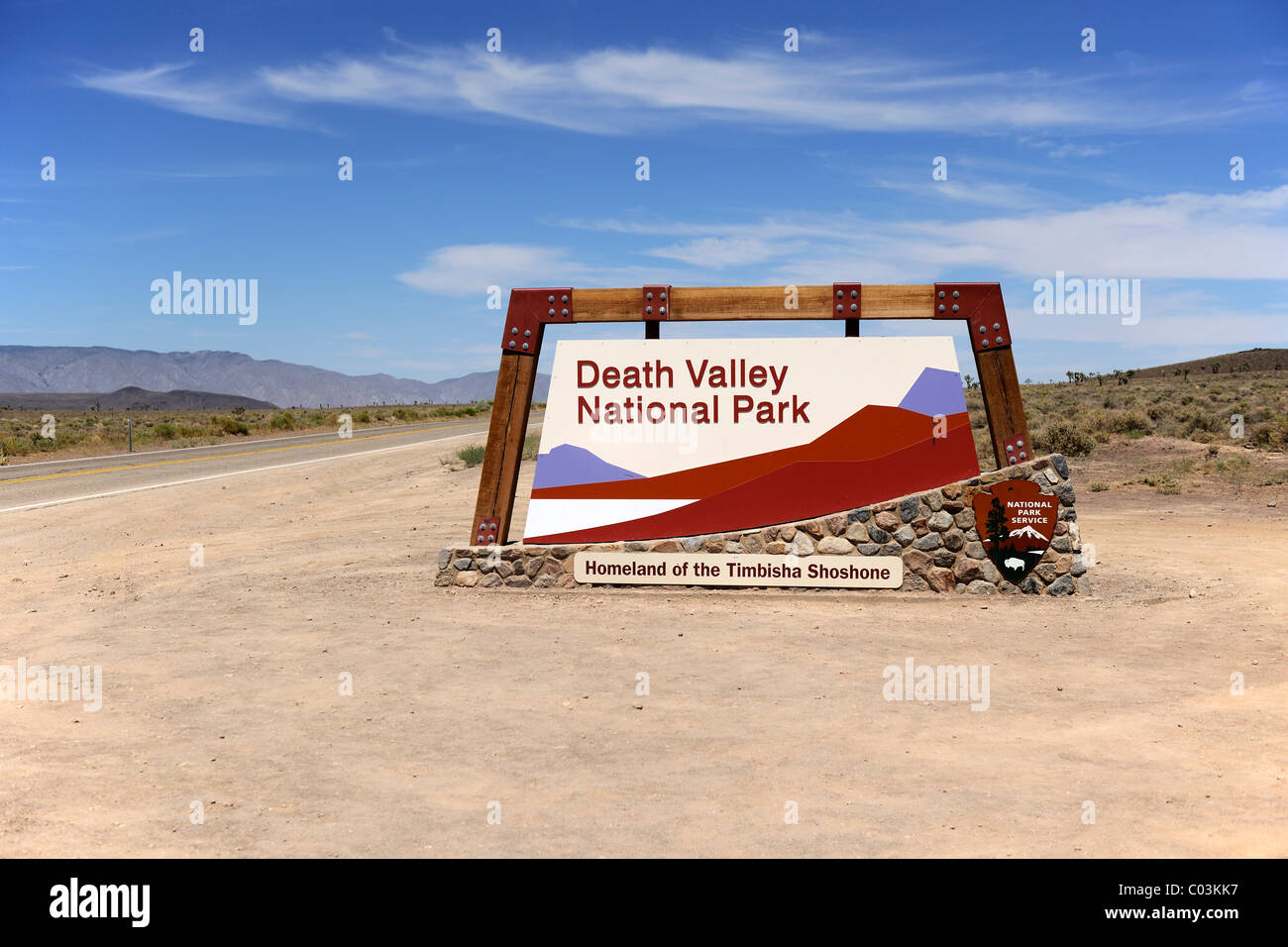 Entrance sign for Death Valley National Park, California, USA, North ...