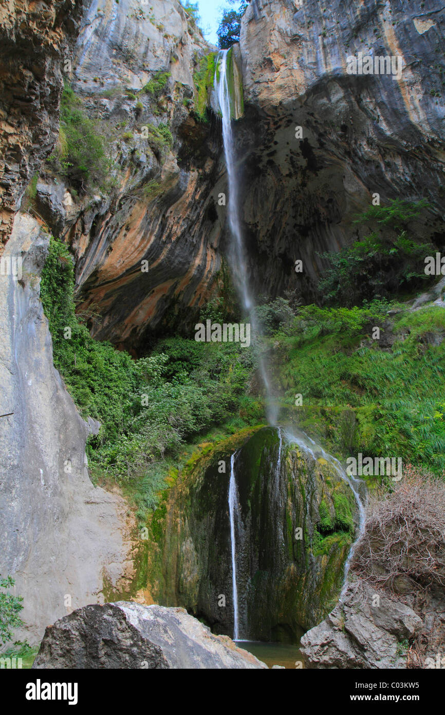 Cascade de Courmes, waterfall in the Gorges du Loup, or Wolf Gorge ...