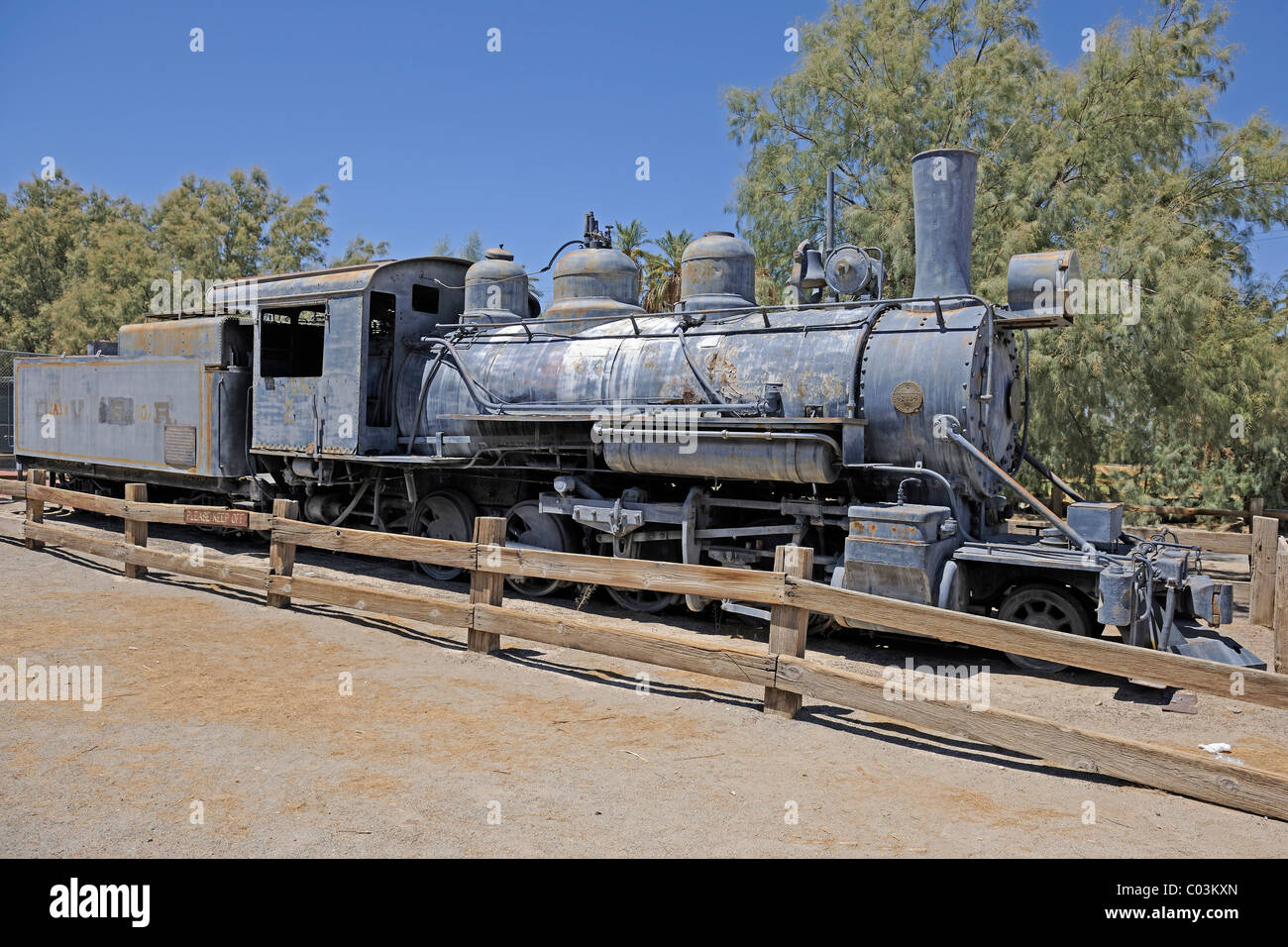 Historic steam engine from 1930 used for the transport of borax ...