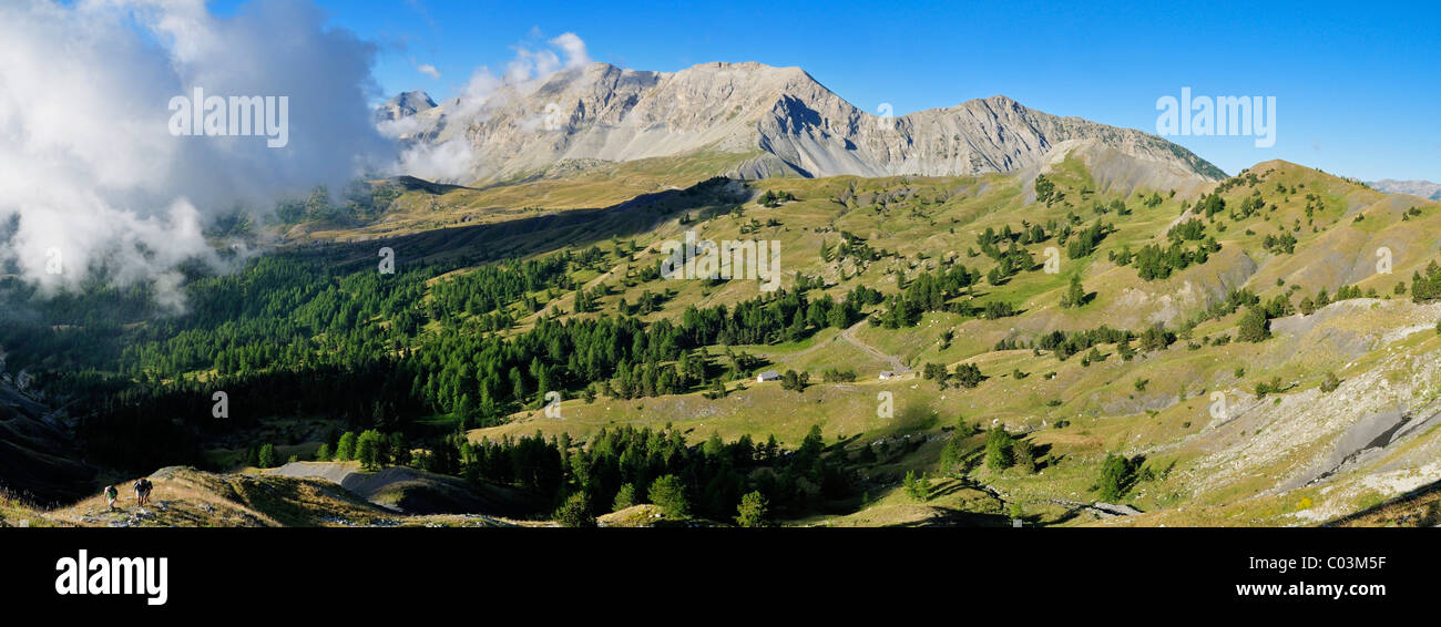 Panorama, Col des Champs mountain pass, Mercantour National Park, Haute ...