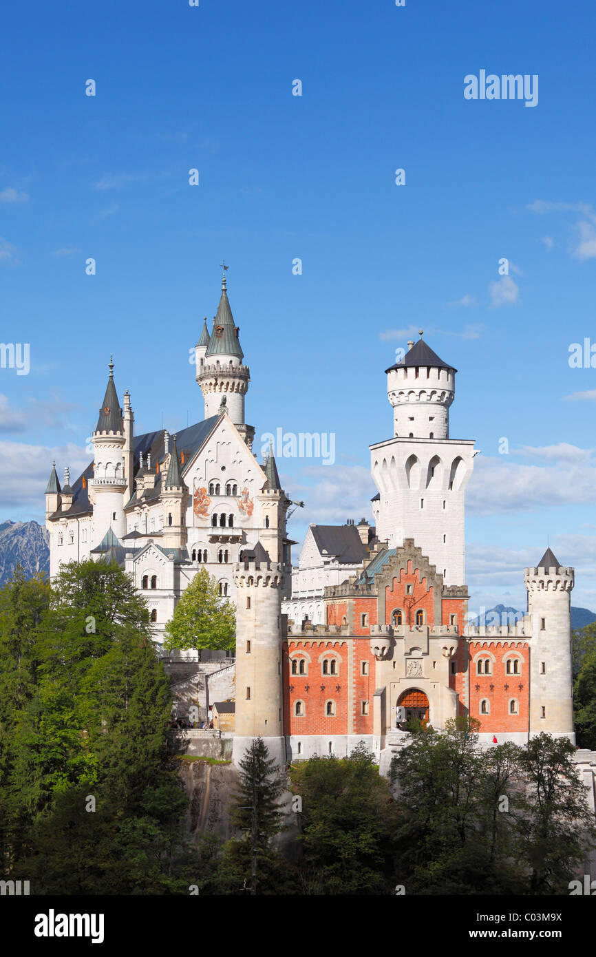View from the east, Schloss Neuschwanstein Castle, Ostallgaeu, Allgaeu ...