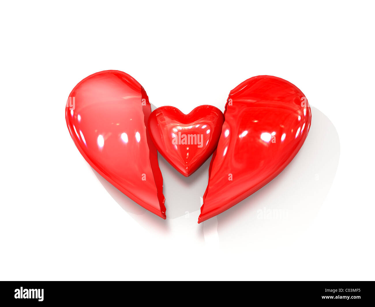 Broken Heart with a new little heart inside Stock Photo - Alamy