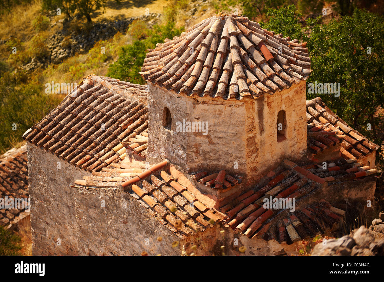 The Byzantine cruciform church of Taxiarchis (Archangels ), Paliachora ...