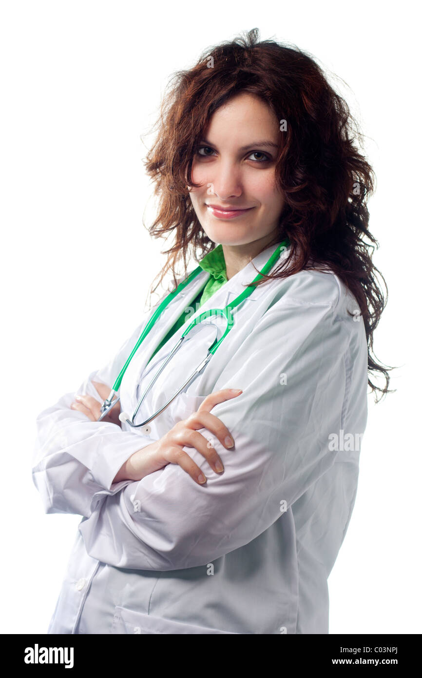 Woman Doctor Isolated on White Stock Photo - Alamy