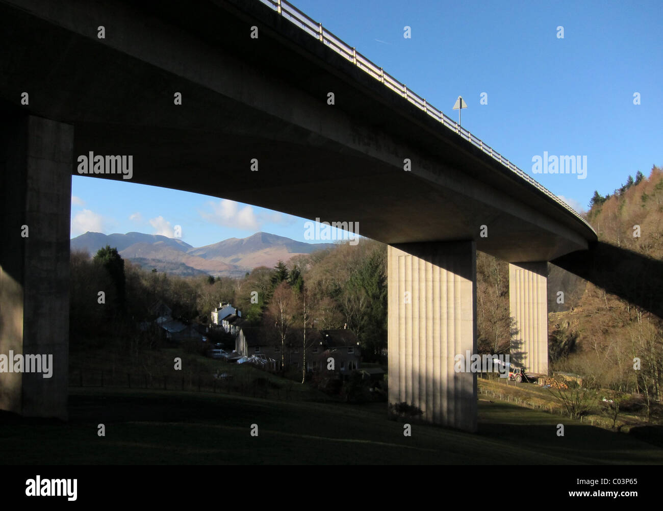 The concrete Greta Bridge in the Brundholme wood area of Keswick ...