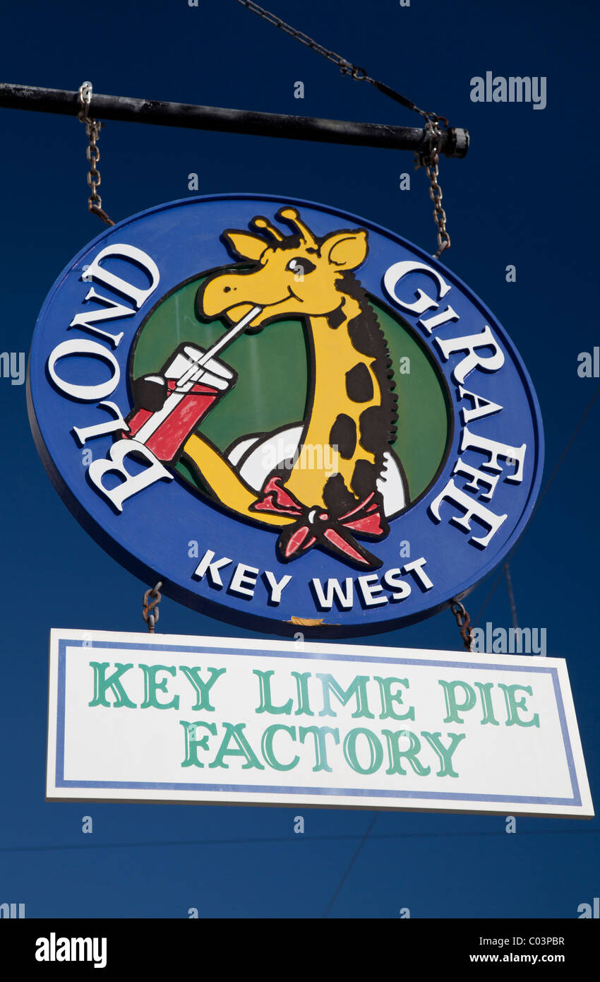 Sign for Blond Giraffe Key Lime Pie Factory, Key West, Florida, USA ...