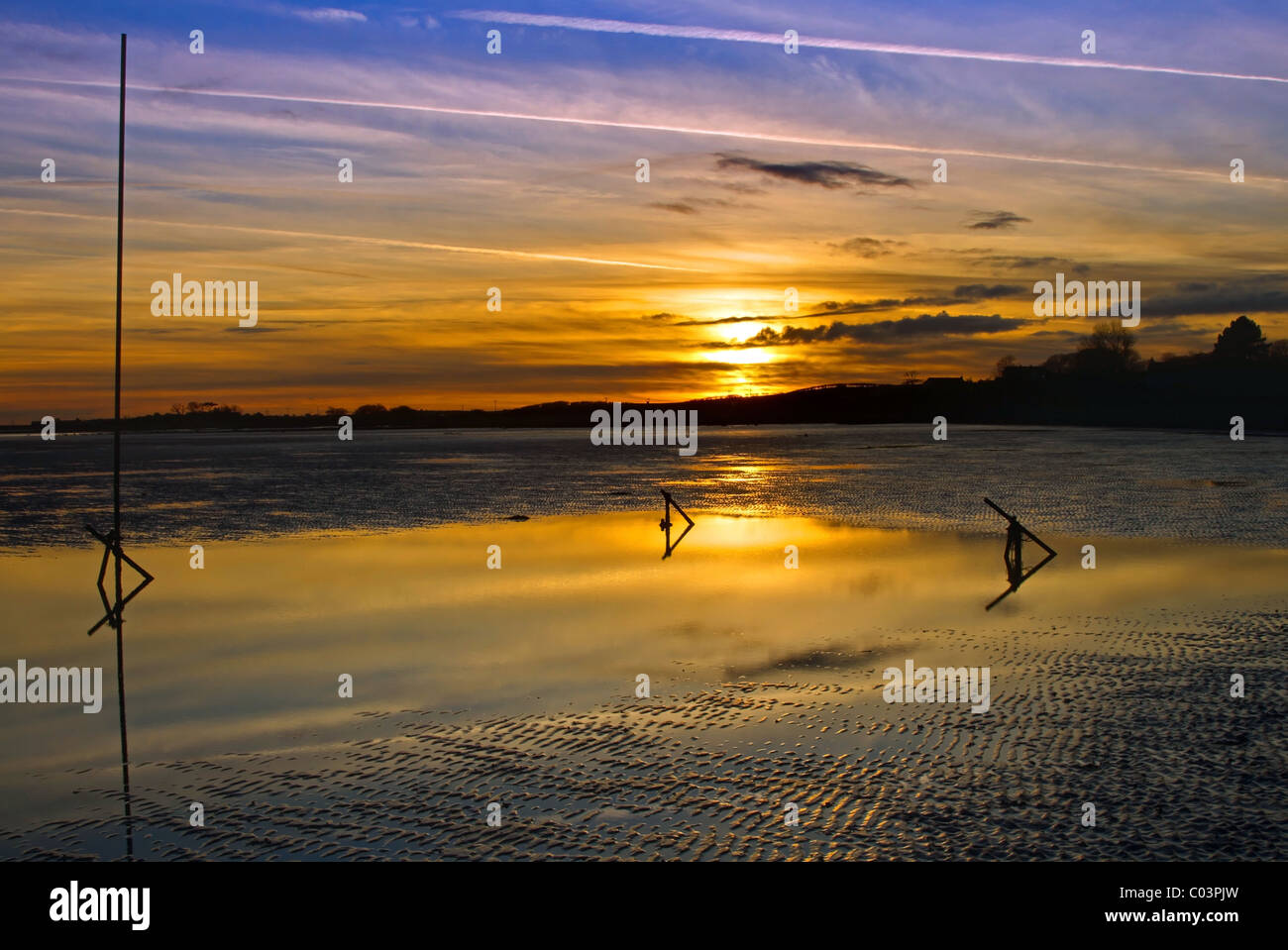Winter Sunset at Aldingham Sands Stock Photo - Alamy
