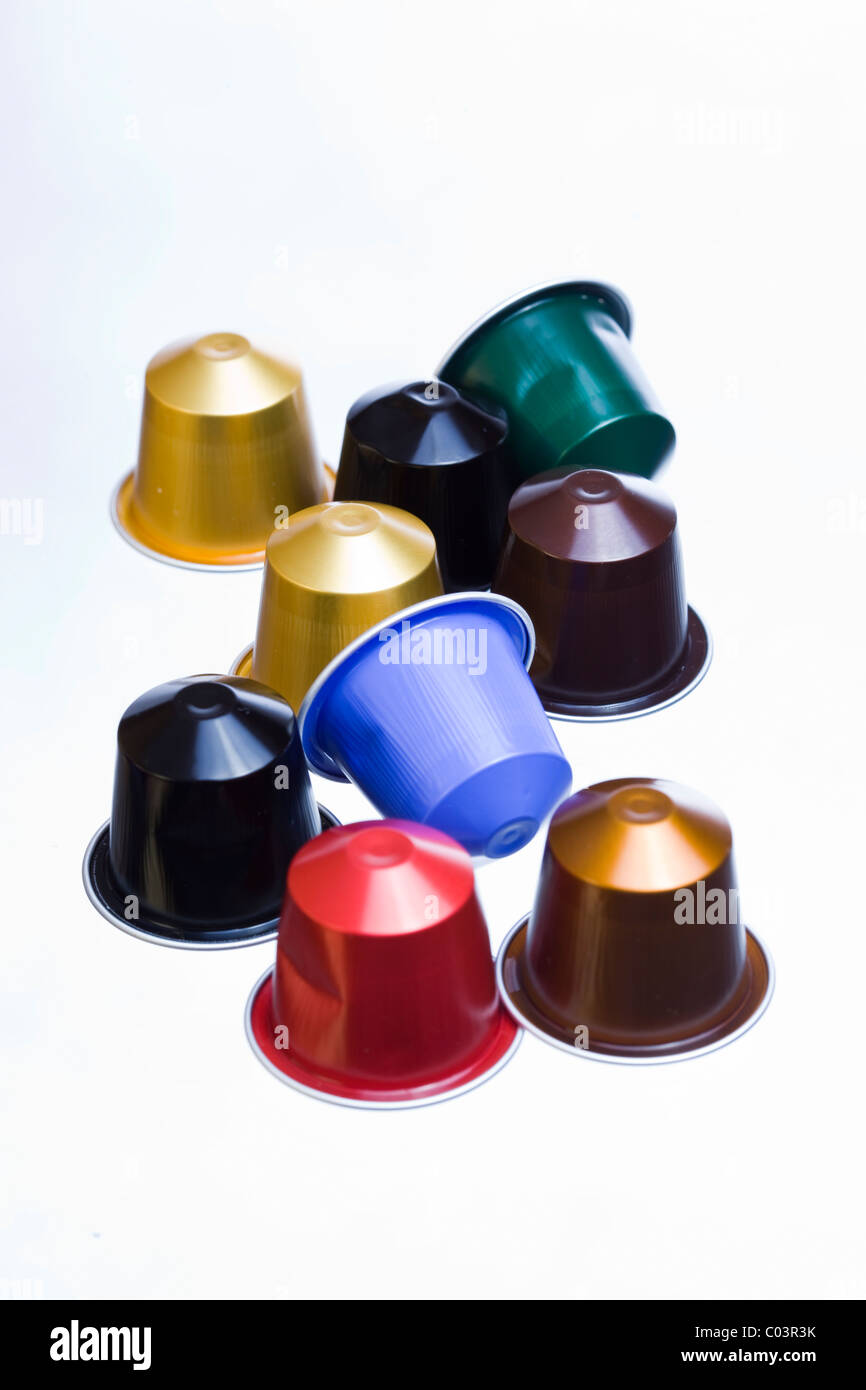 modern colorful coffee capsules for a coffee machine Stock Photo - Alamy