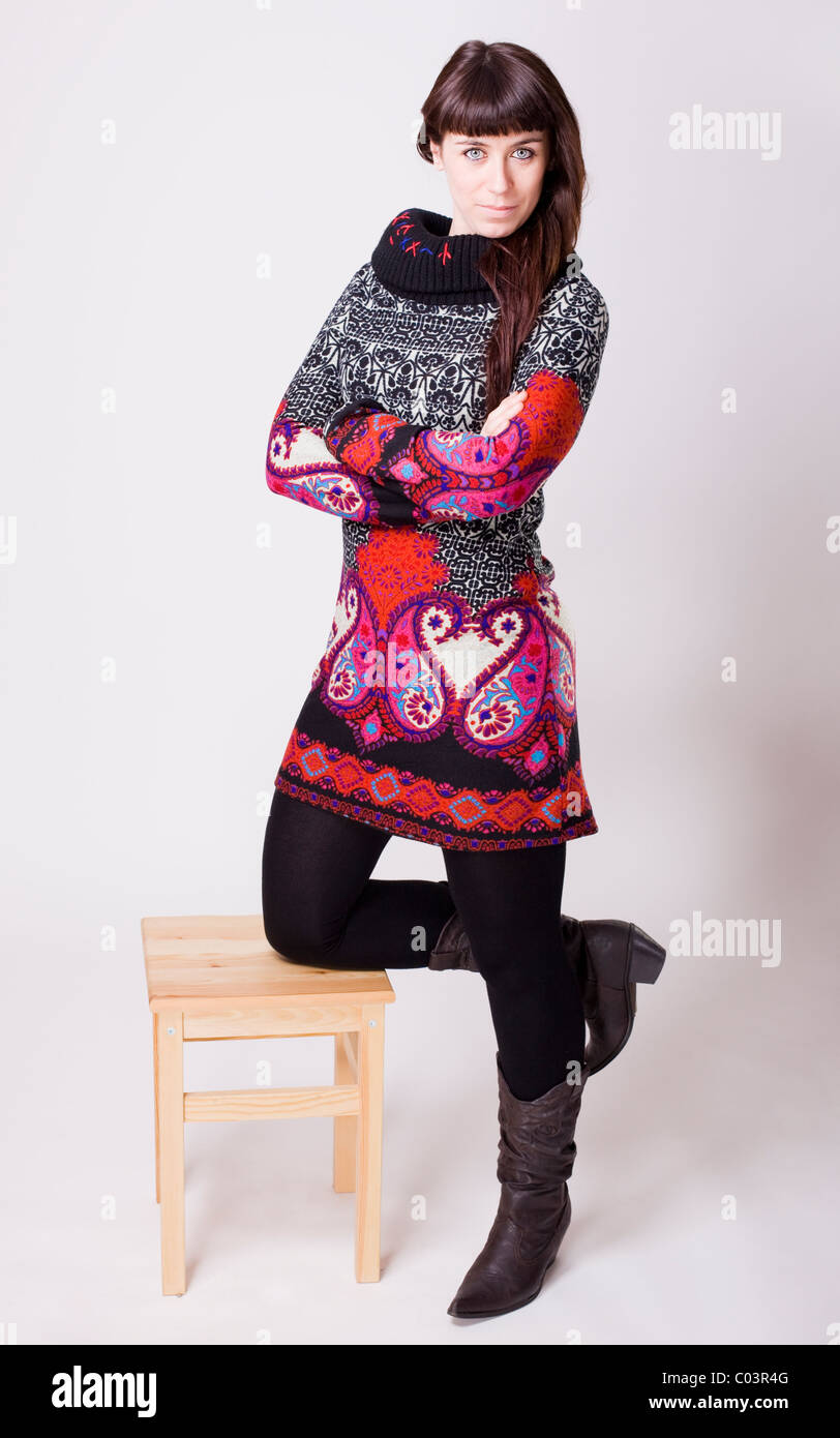 young beautiful friendly woman smiling over a neutral background Stock ...