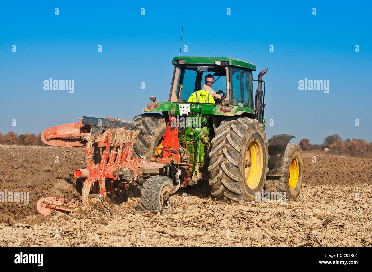 John Deere Tractor Ploughing Field High Resolution Stock Photography ...