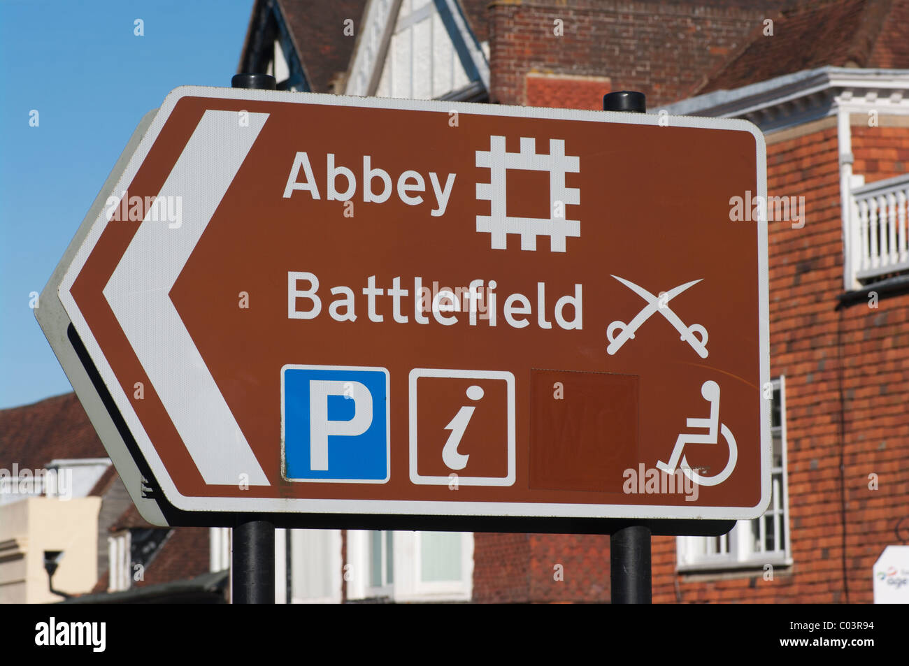 Abbey and Battlefield Tourist Information Sign Battle East Sussex ...