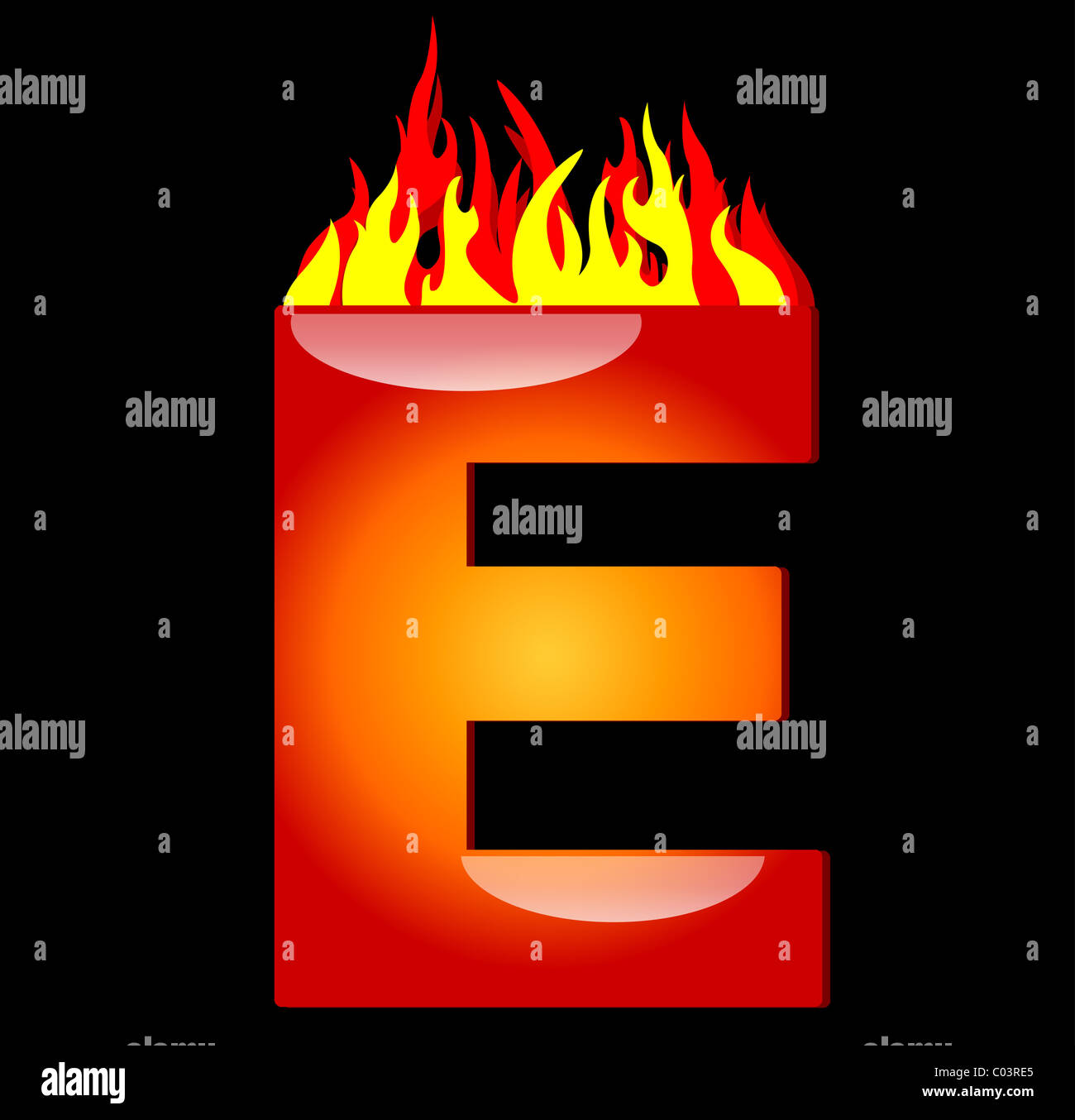 Letter on Fire Stock Photo - Alamy