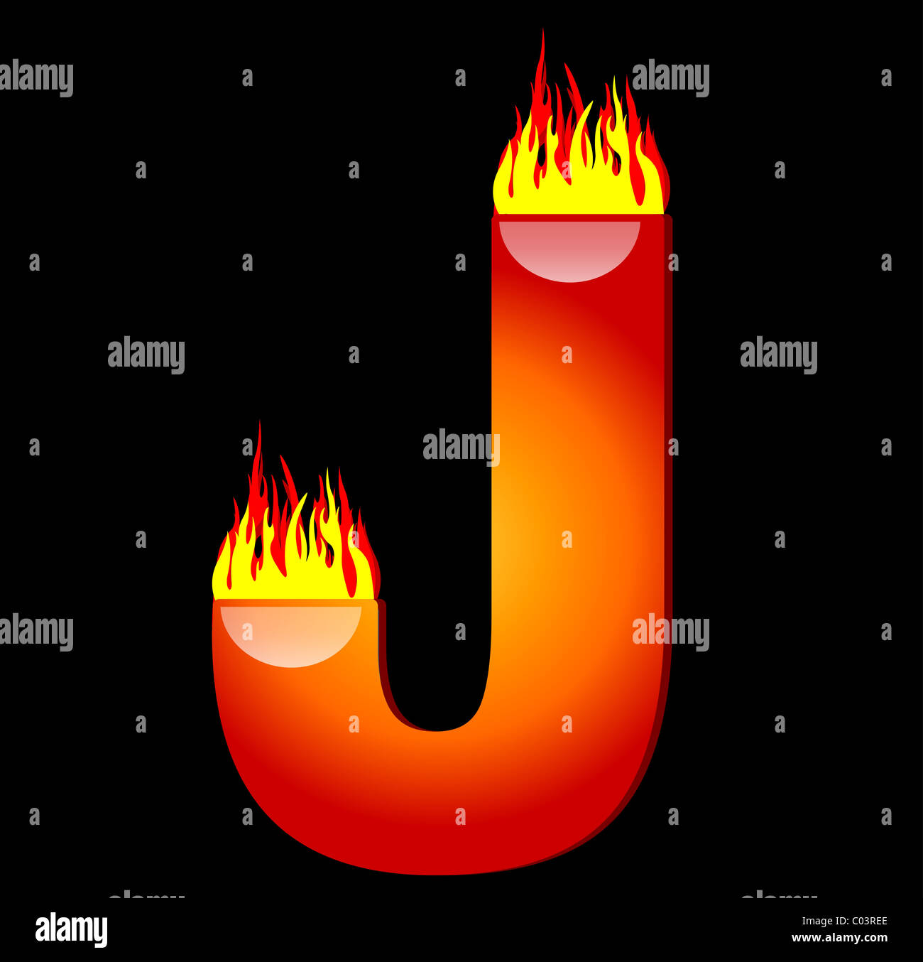 Letter on Fire Stock Photo - Alamy