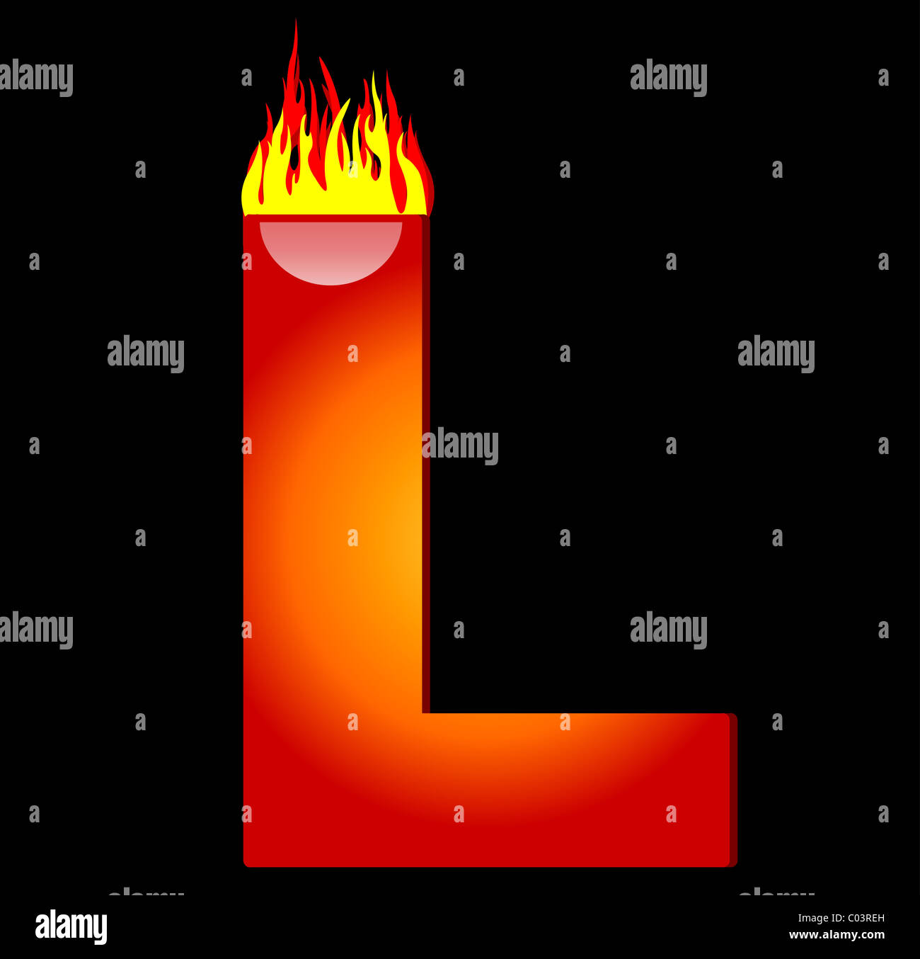 Letter on Fire Stock Photo - Alamy