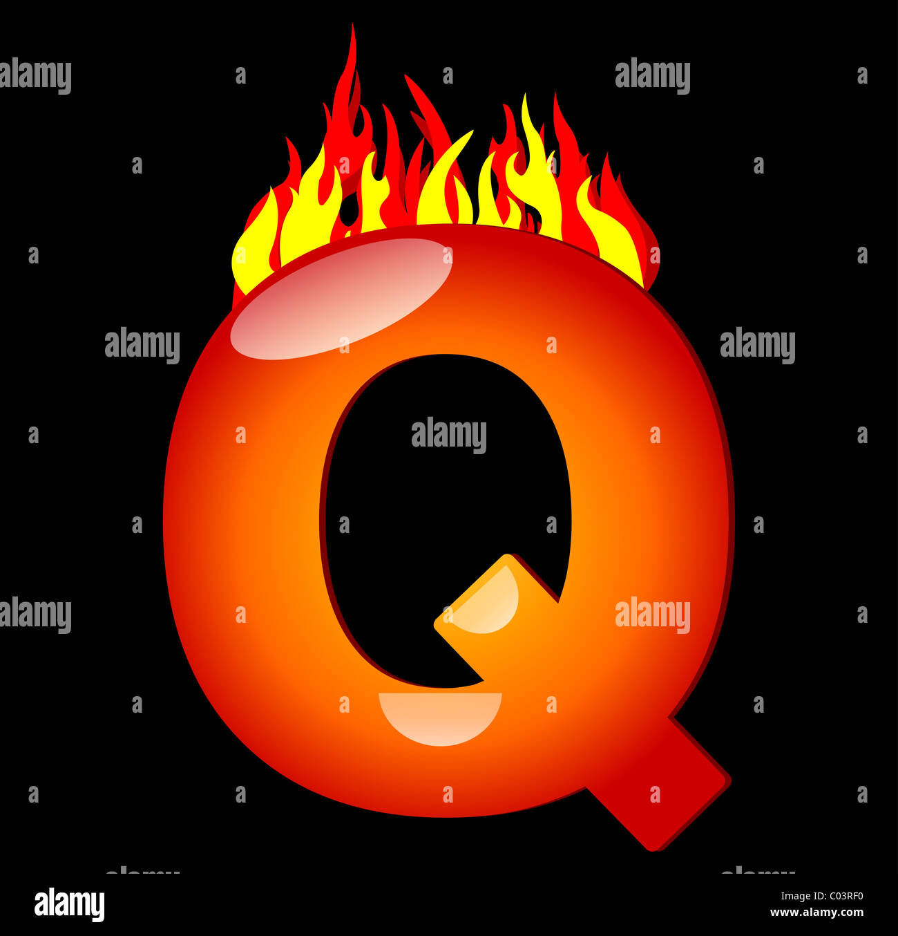 Letter on Fire Stock Photo - Alamy