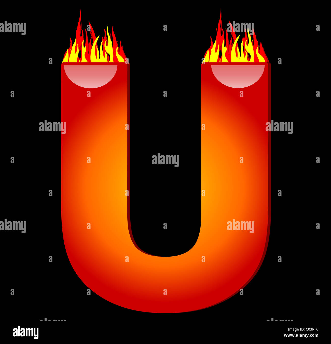 Letter on Fire Stock Photo - Alamy