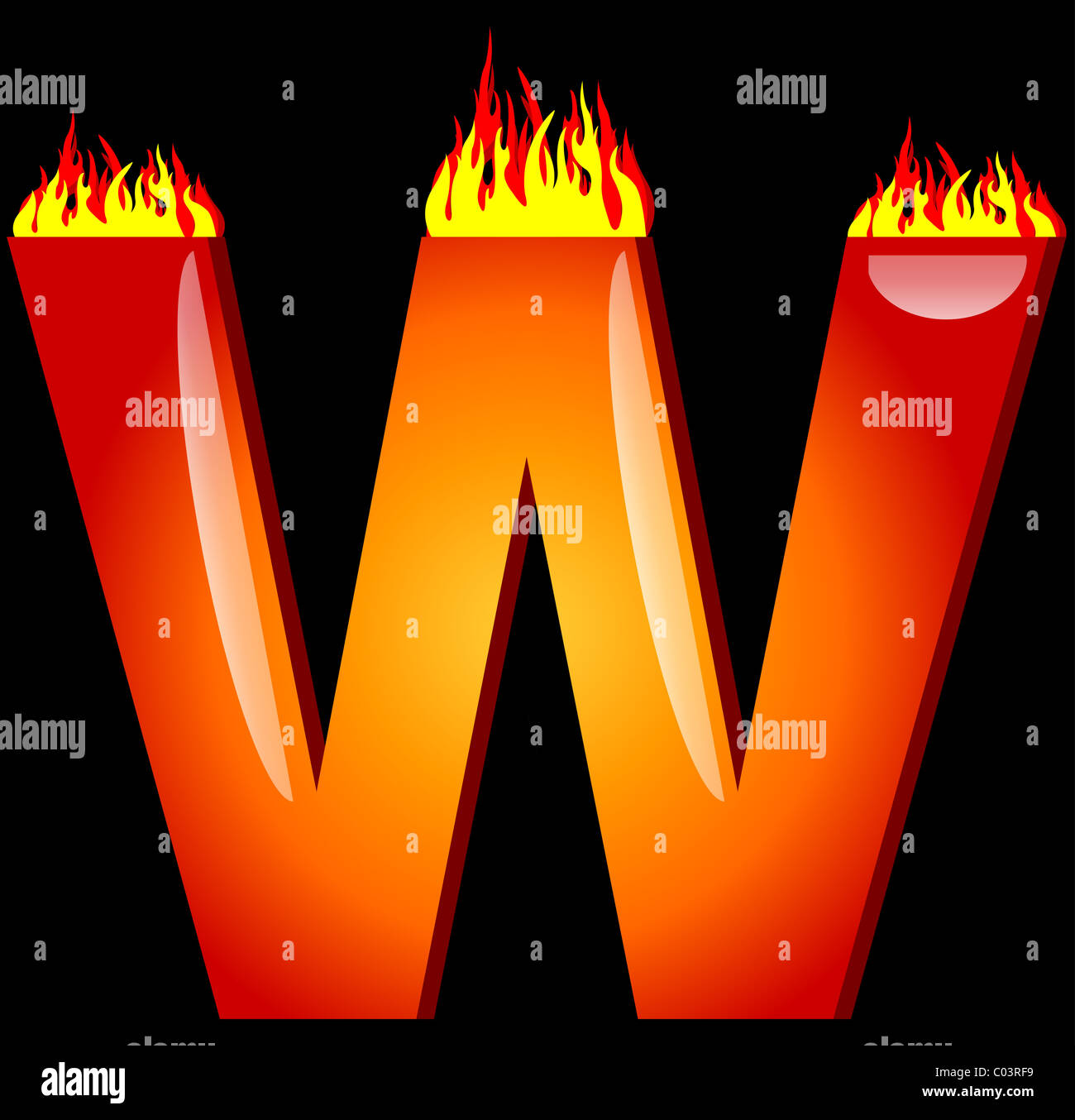 Letter on Fire Stock Photo - Alamy