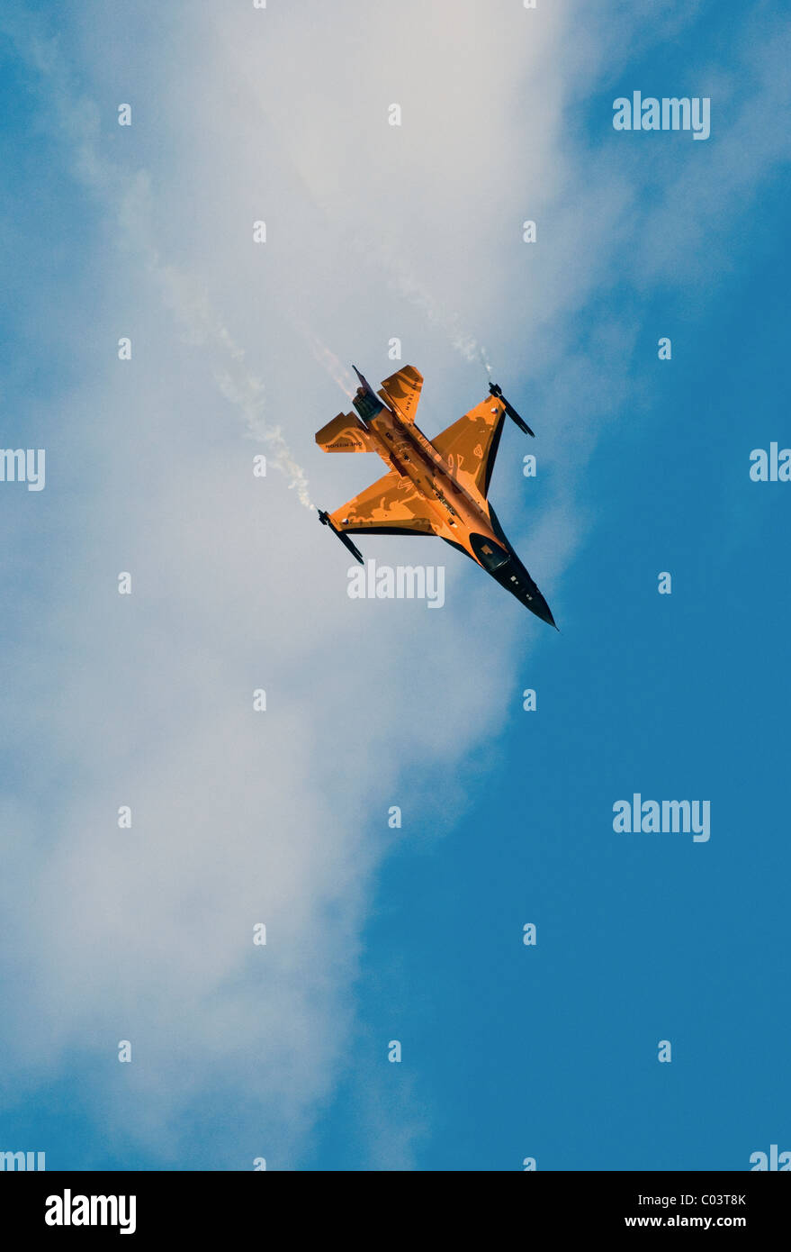 RNLAF F-16 fighter aircraft at raf leuchars air show in september 2010 ...