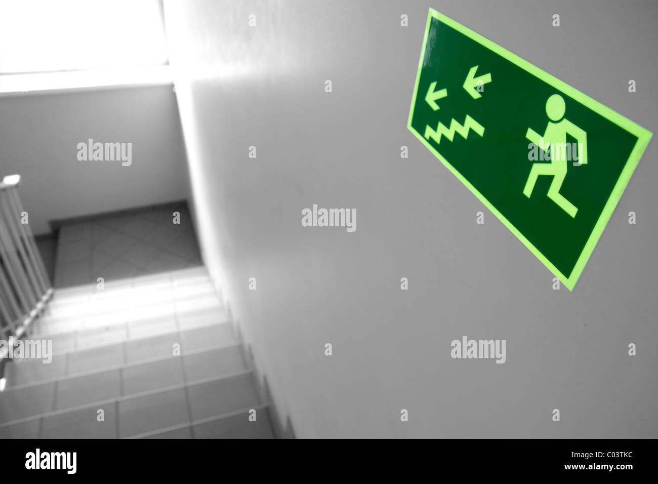 Emergency Exit and staircase Stock Photo - Alamy