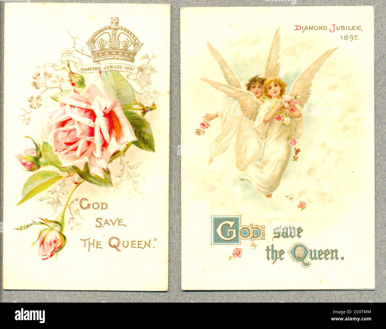 greeting cards celebrating the Diamond Jubilee of Queen Victoria Stock ...