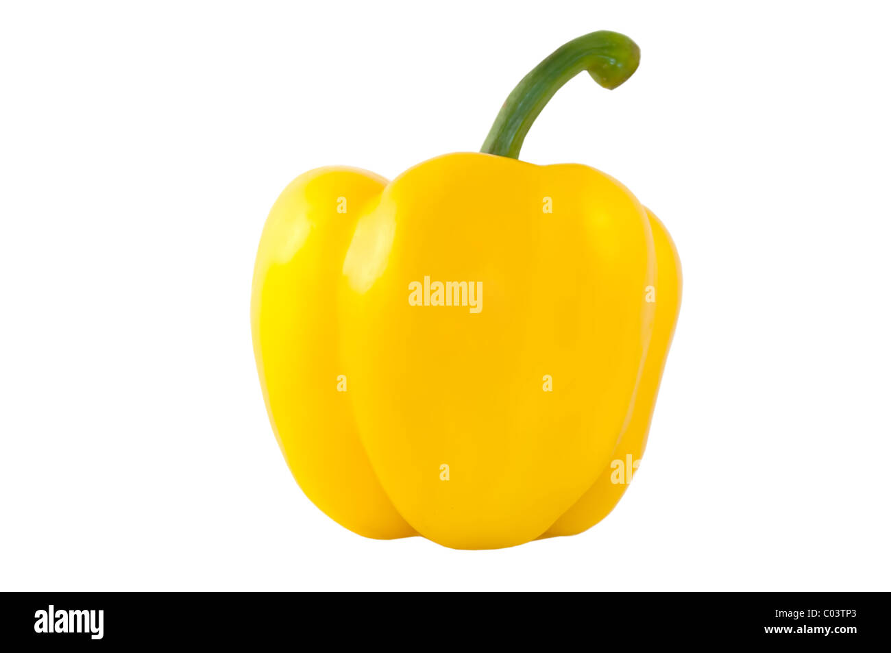 one yellow pepper isolated on the white background Stock Photo - Alamy