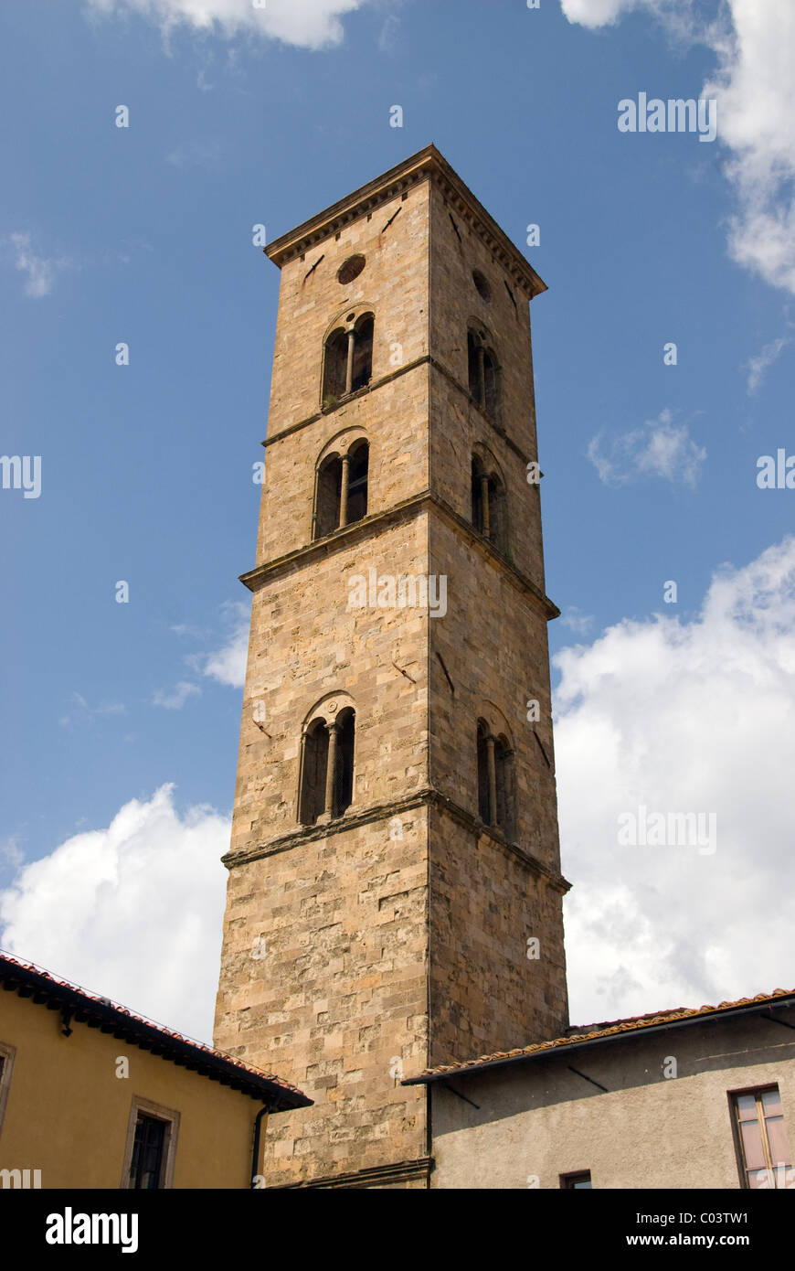 Volterra church and bell tower hi-res stock photography and images - Alamy