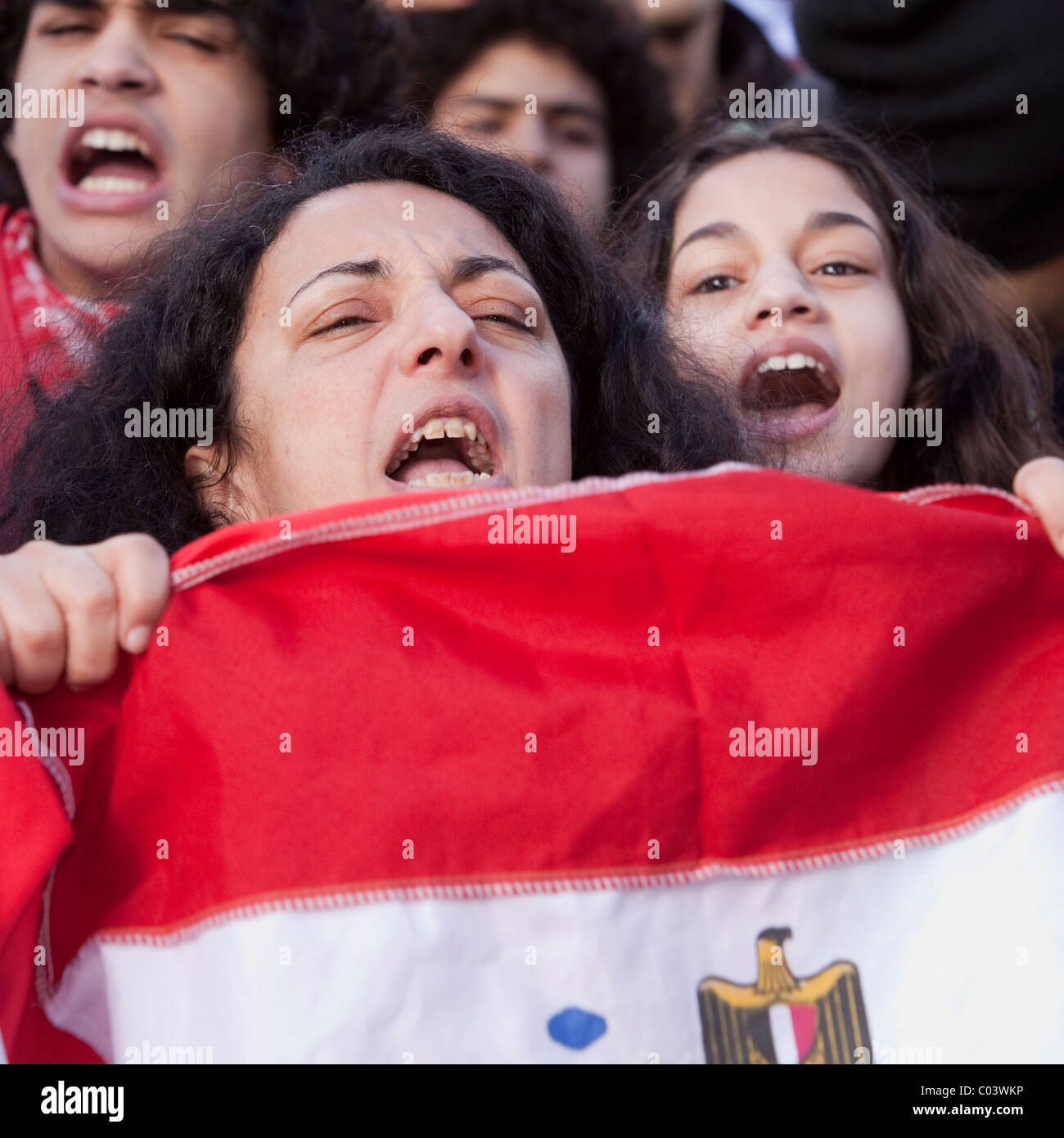 LONDON, ENGLAND - Egyptians celebrate the end to the Mubarak regime in ...