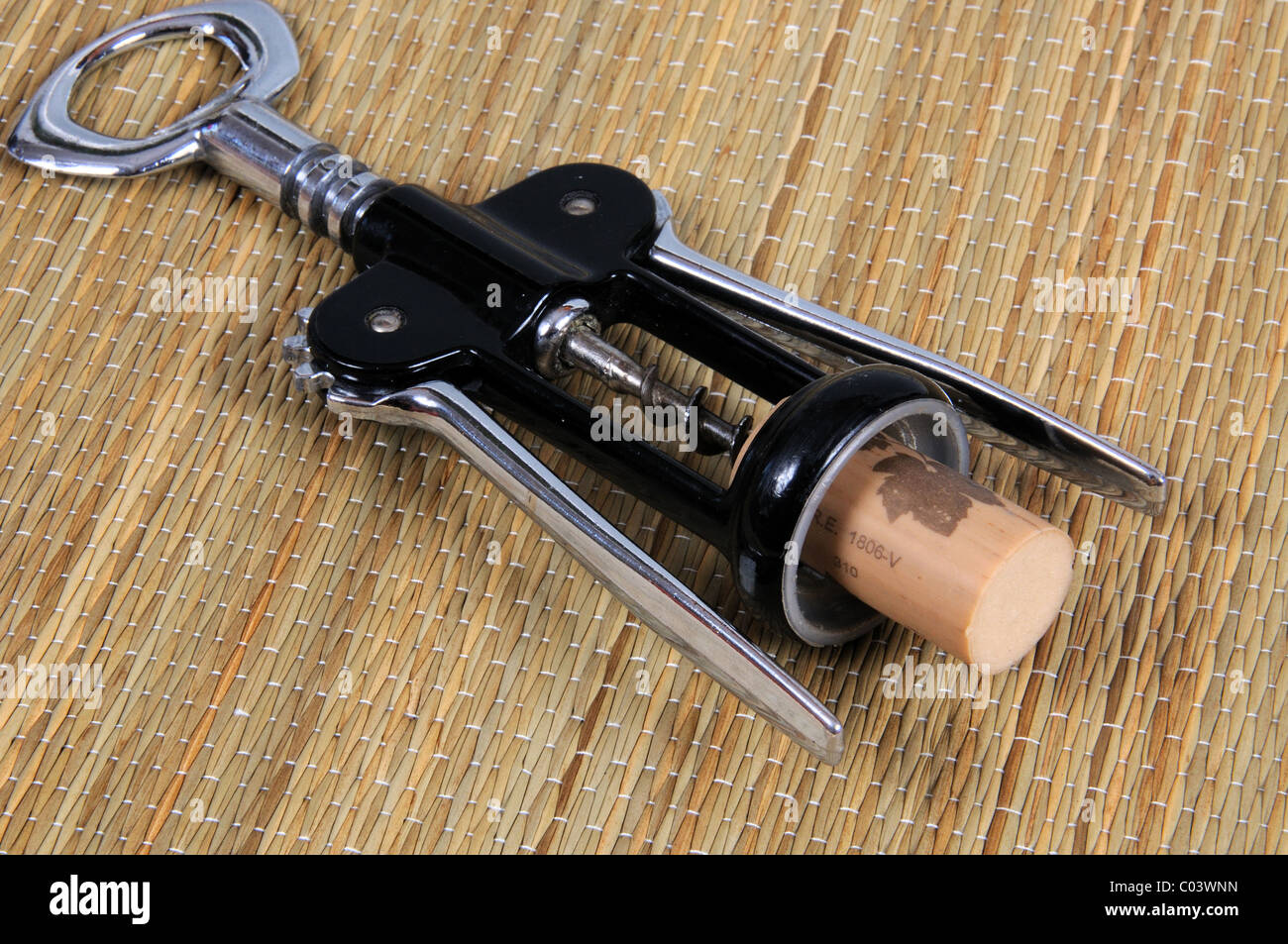 Plastic wine cork and corkscrew, Spain, Western Europe Stock Photo - Alamy