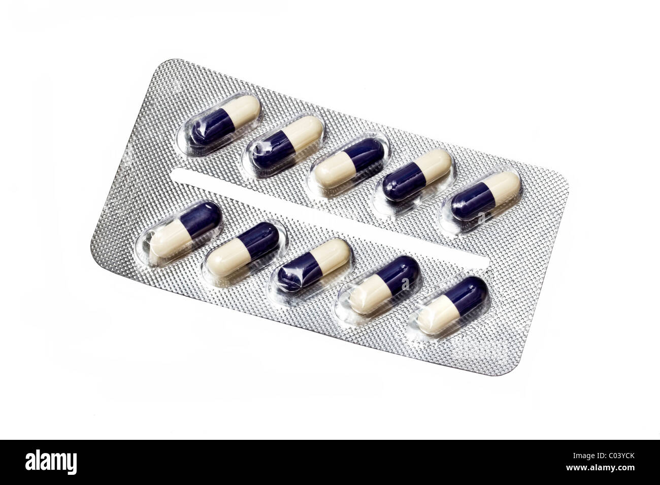 capsules packed in blister isolated on white Stock Photo - Alamy