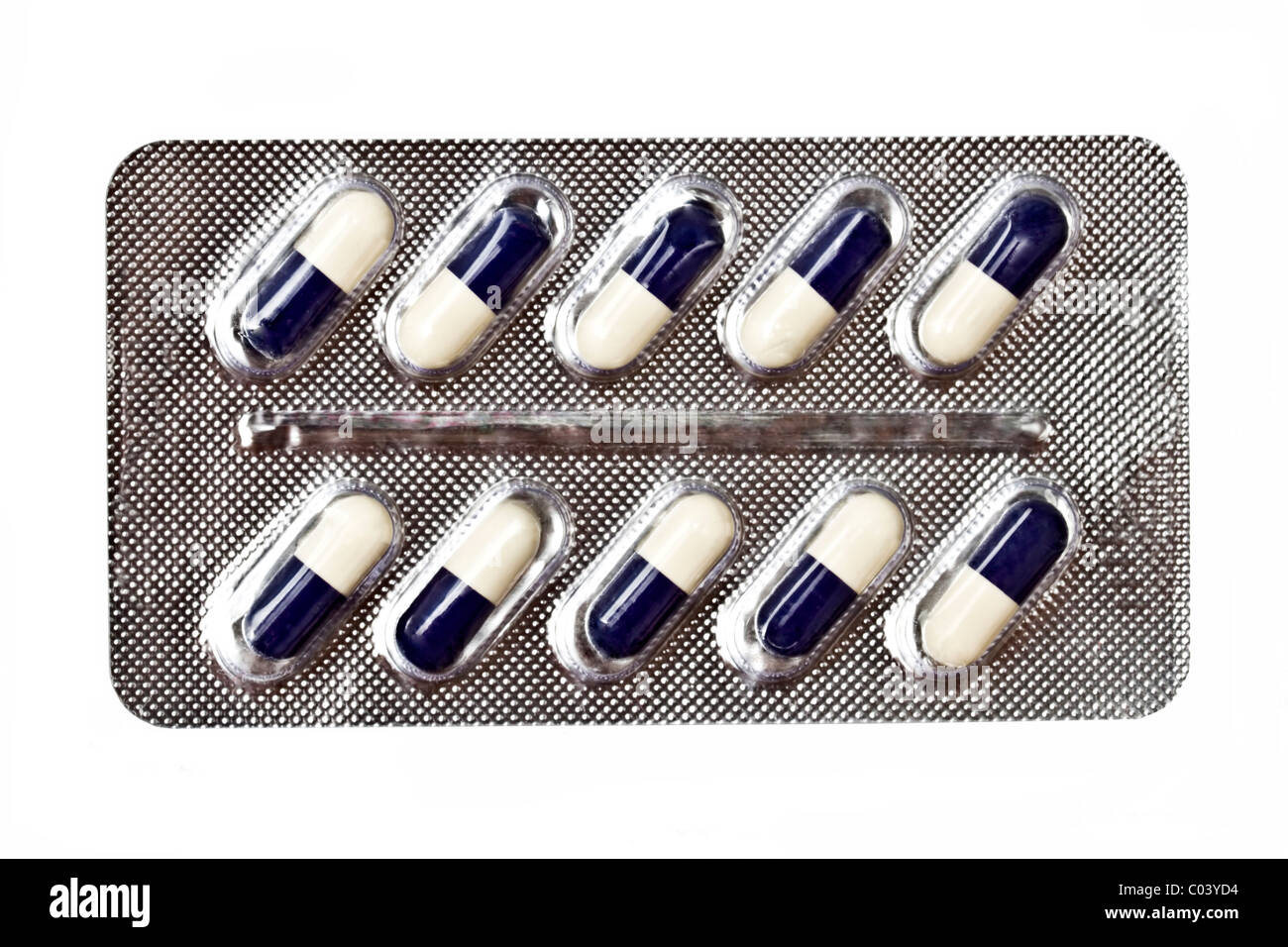capsules packed in blister isolated on white Stock Photo - Alamy