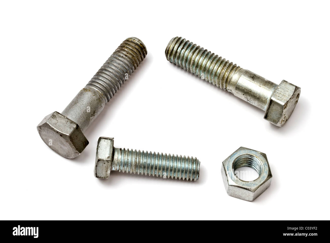 Bolts isolated on white background Stock Photo - Alamy