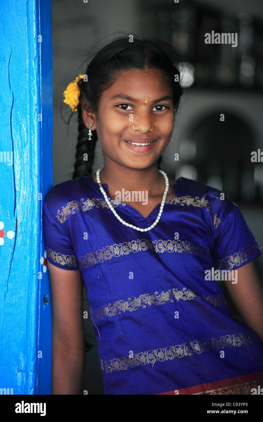 Portrait of an Indian girl Andhra Pradesh South India Stock Photo - Alamy