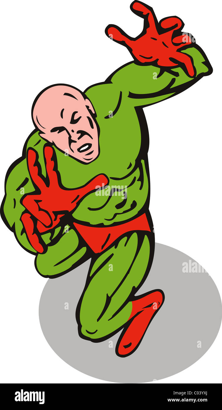 Illustration of superhero falling off full body high angle isolated on ...