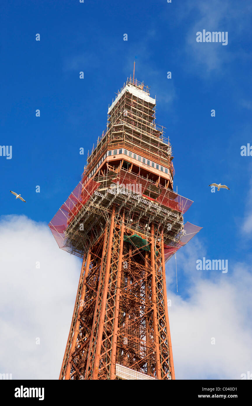 Blackpool tower with scaffold hi-res stock photography and images - Alamy