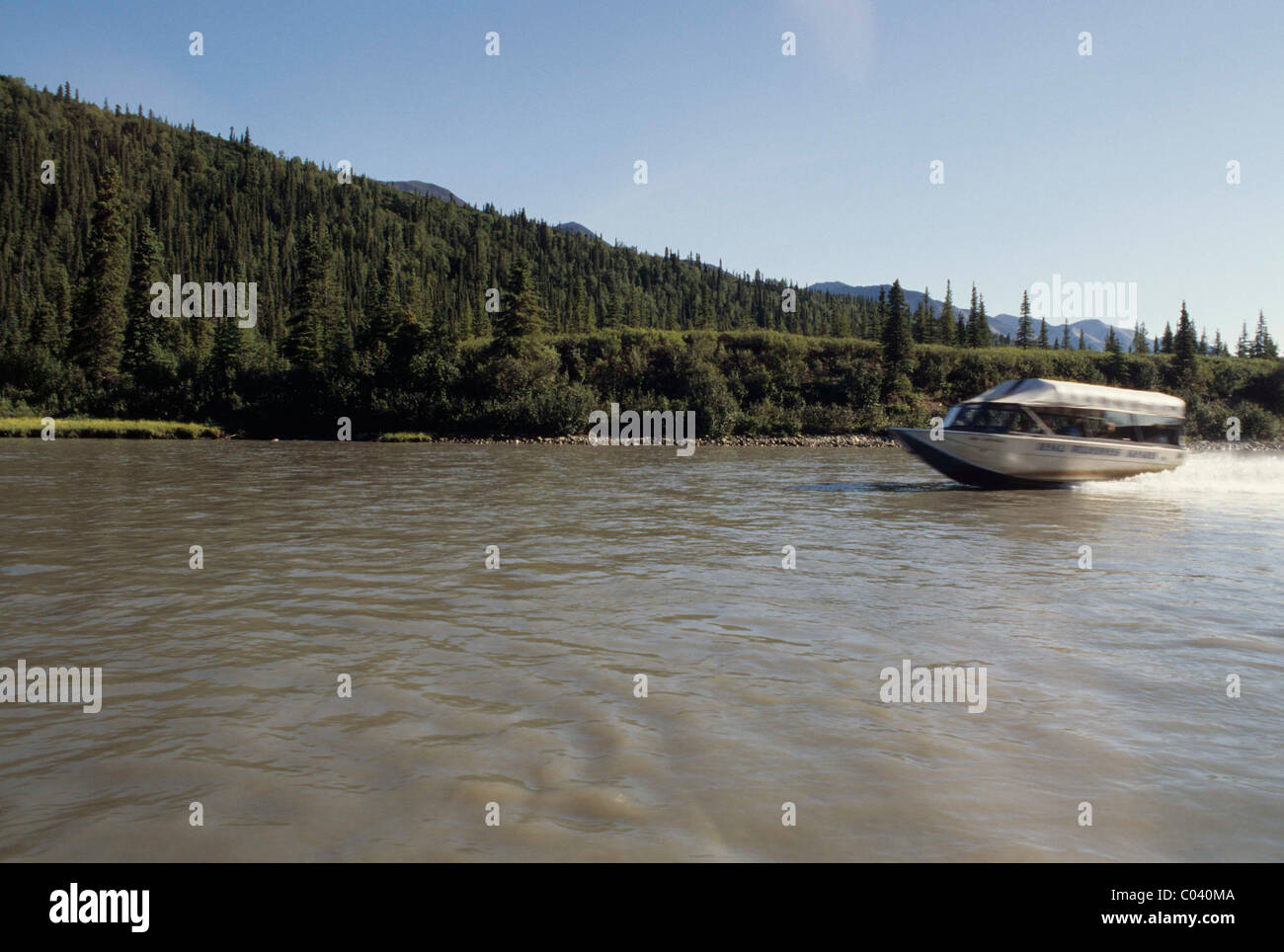 Jet Boat Tour, Nenana River, Alaska Stock Photo - Alamy