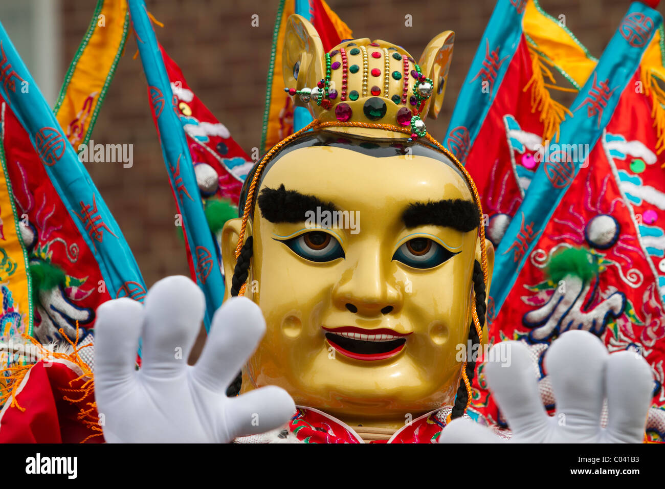 Golden Buddha on a float in the 2011 Lunar New Year Parade in Flushing ...