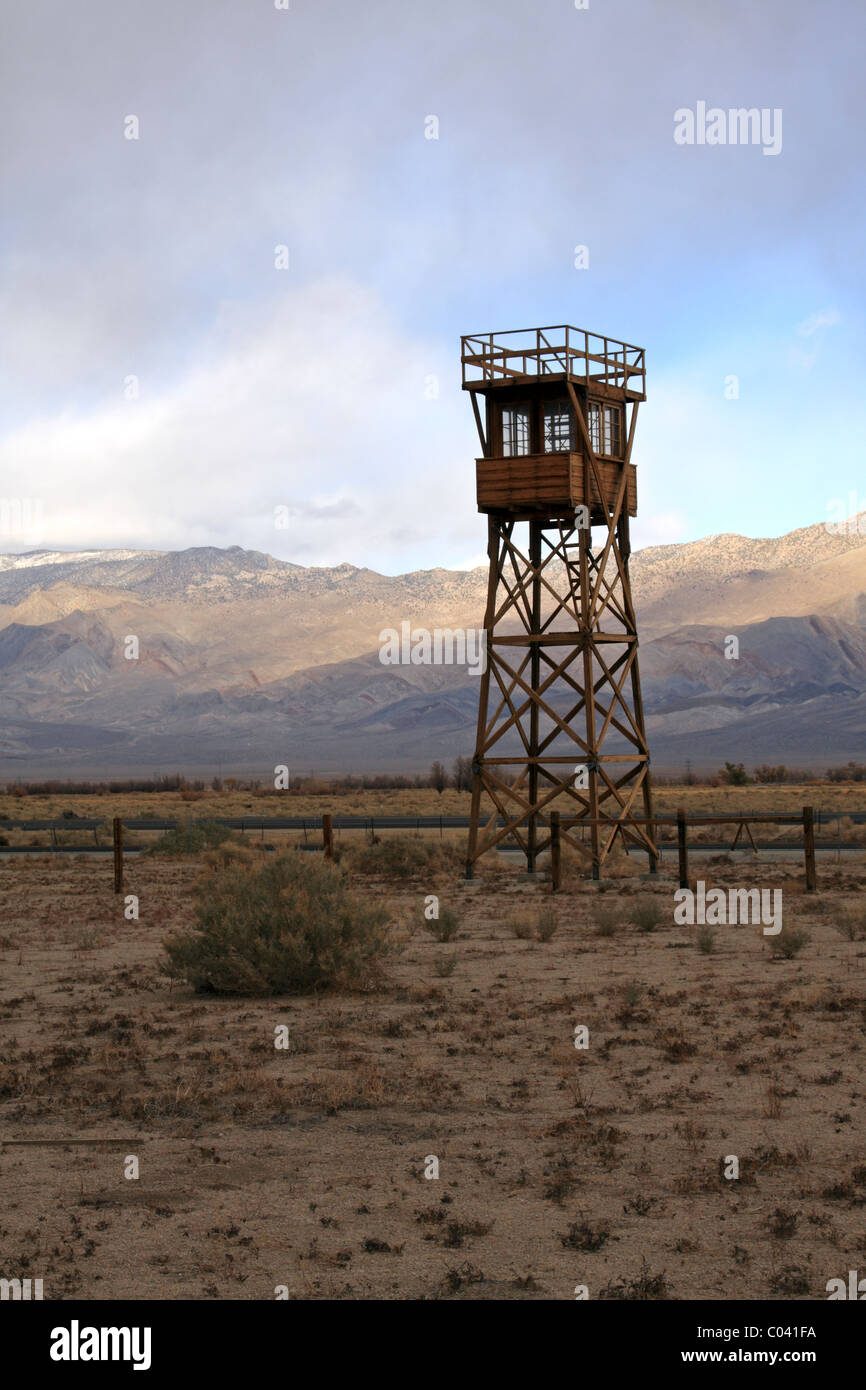 Guard tower at the Manzanar National Historic Site in California's ...